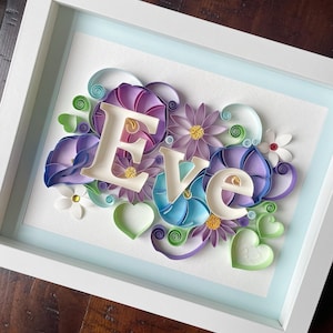 Quilling Art Name -personalized Name Art - Quilling Art Flowers ...