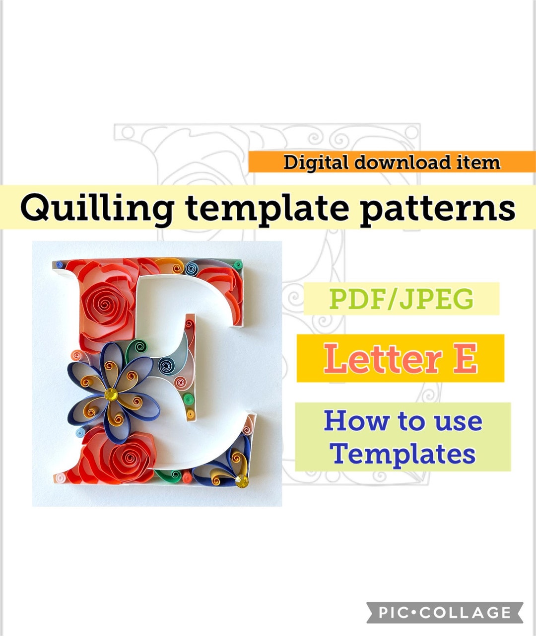 Quilling Template, Quilling Letter, Quilling Patterns, Quilling ...