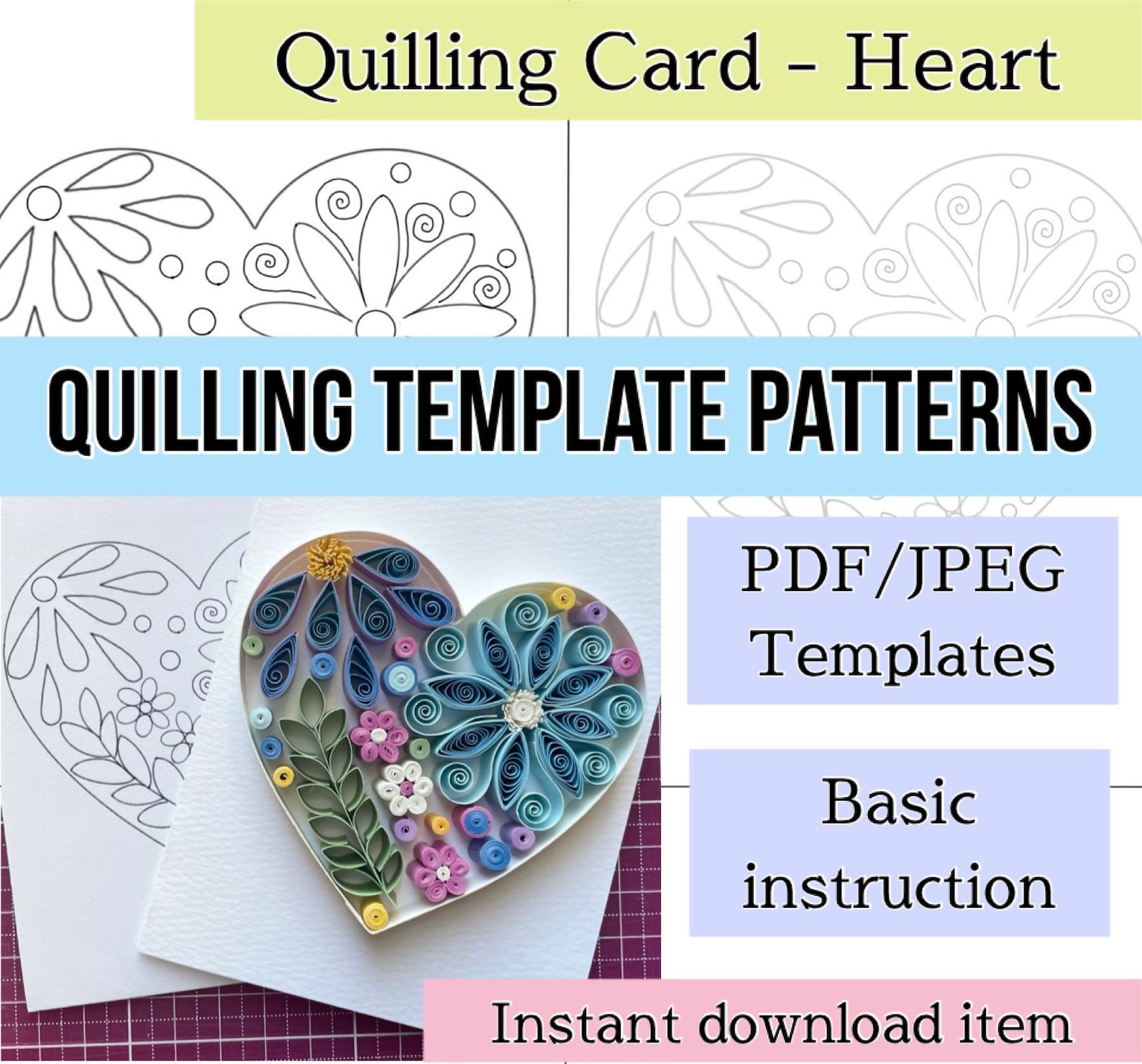 Quilling Template, Quilling Card, Quilling Patterns, Quilling Template ...