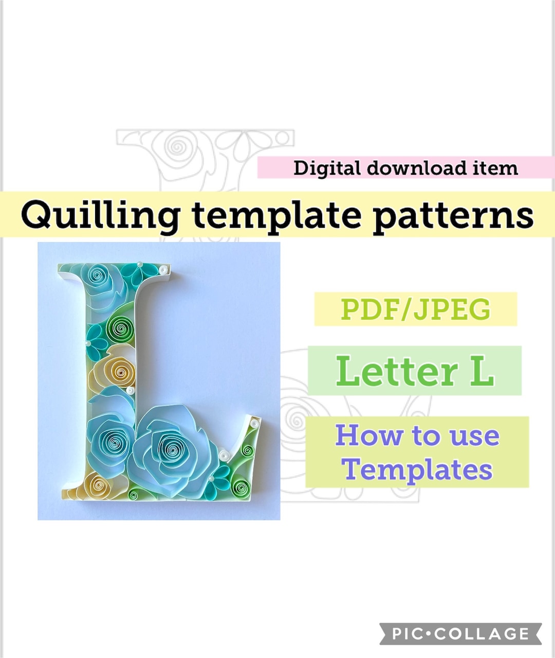 Quilling Template, Quilling Letter, Quilling Patterns, Quilling ...