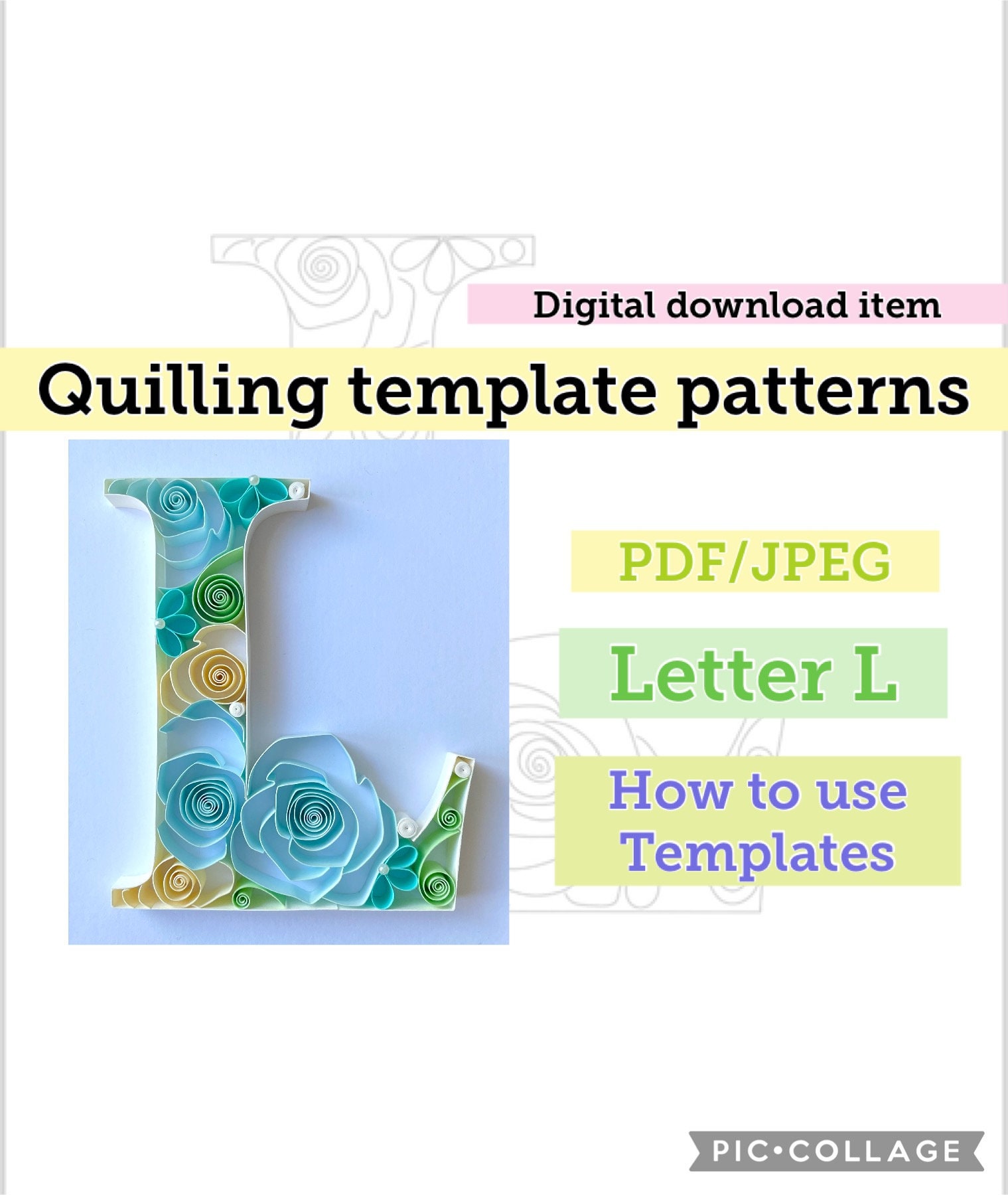 Quilling Template, Quilling Letter, Quilling Patterns, Quilling ...