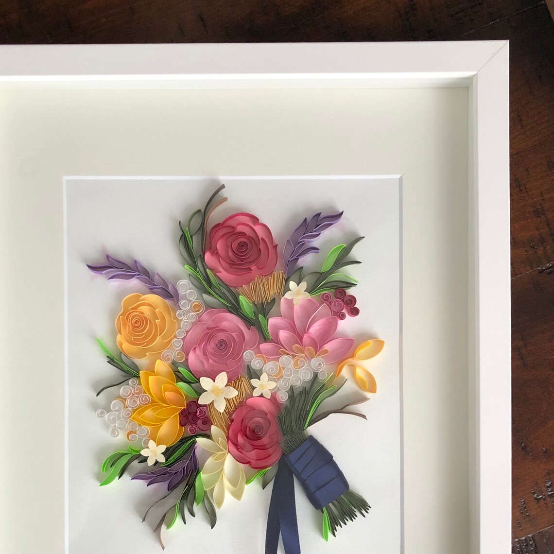 Quilling Art Quilling Art Framed Quilling Flower Wall - Etsy