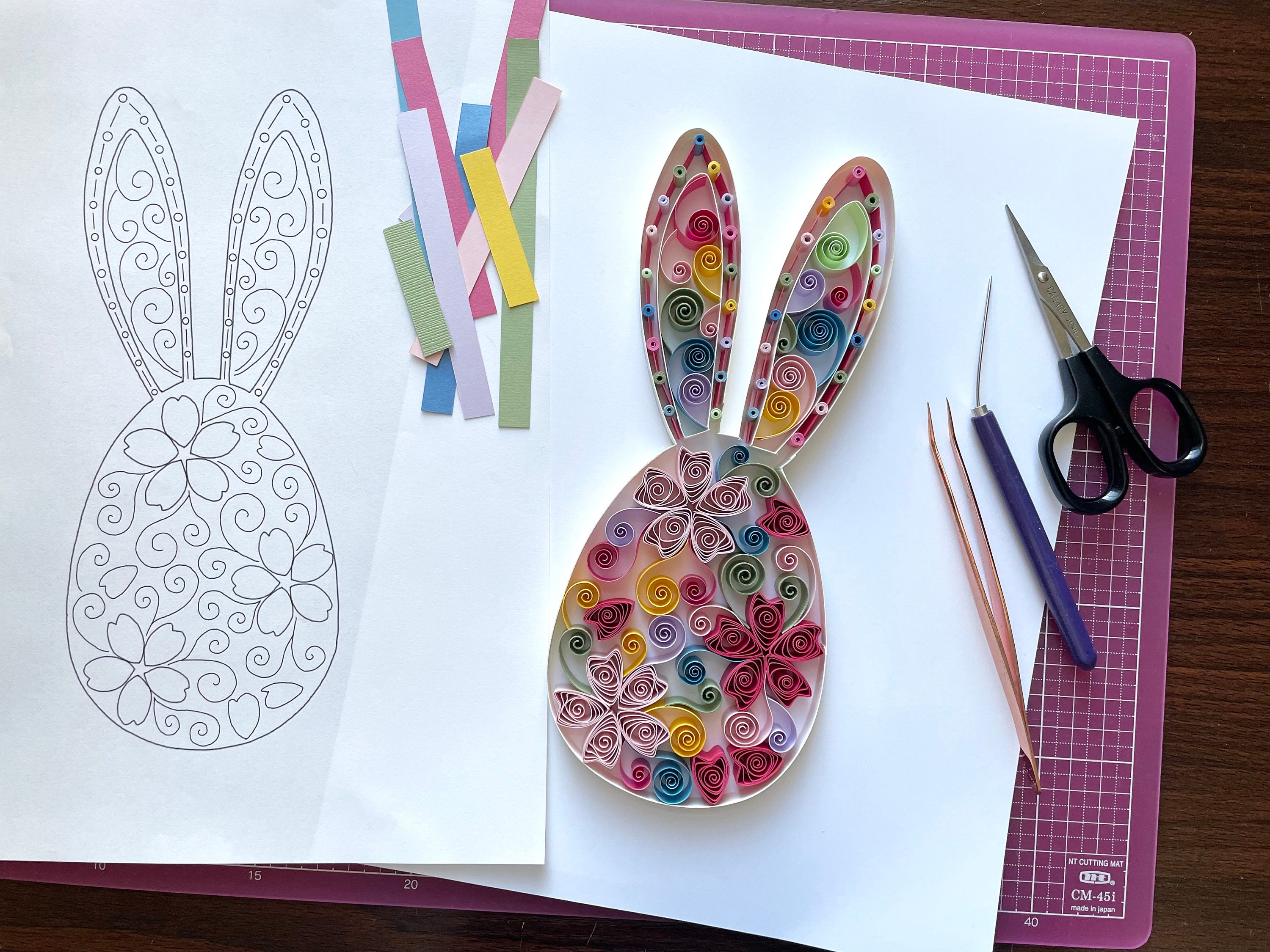 Quilling Template Patterns , Easter Craft, Quilling Sakura, Easter ...