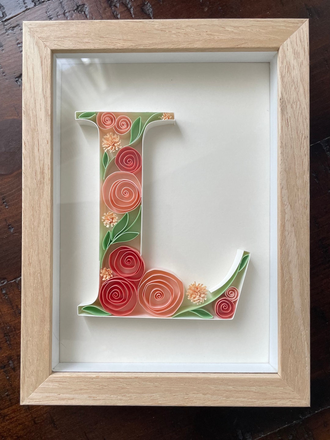 Quilling Art, Quilling Framed Art, Quilled Letter, Letter L, Baby Room ...