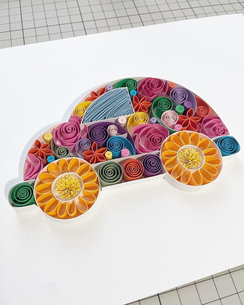 Car Quilling Art Paper Quilling Art Quilling Art Framed - Etsy