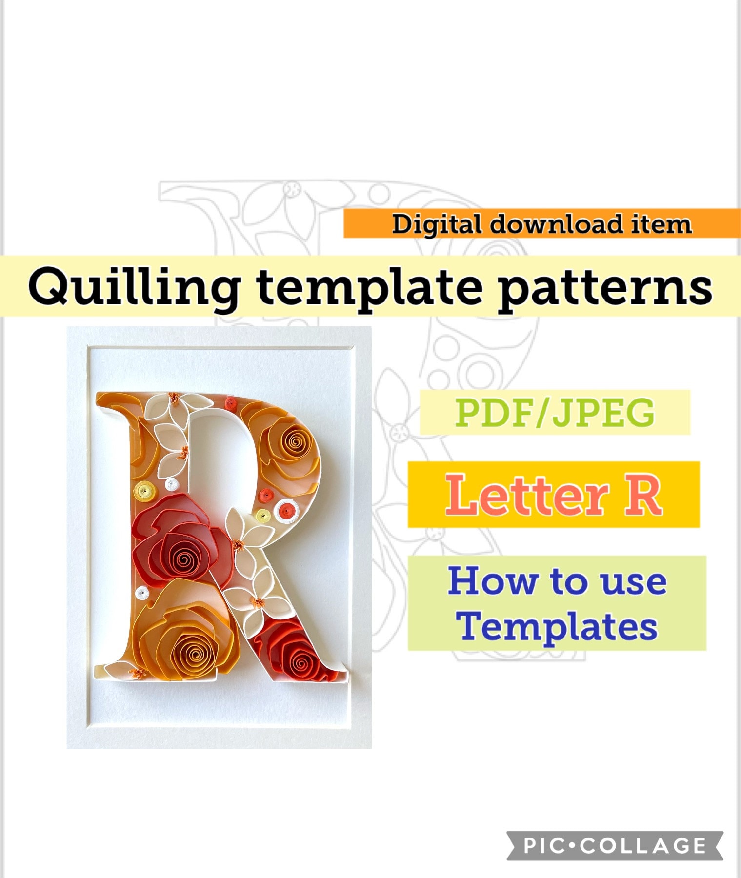 Quilling Template, Quilling Letter, Quilling Patterns, Quilling ...