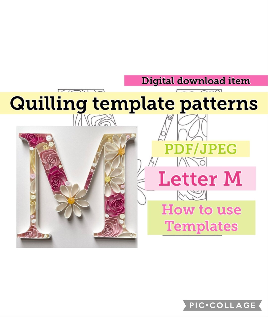 Quilling Template, Quilling Letter, Quilling Patterns, Quilling ...