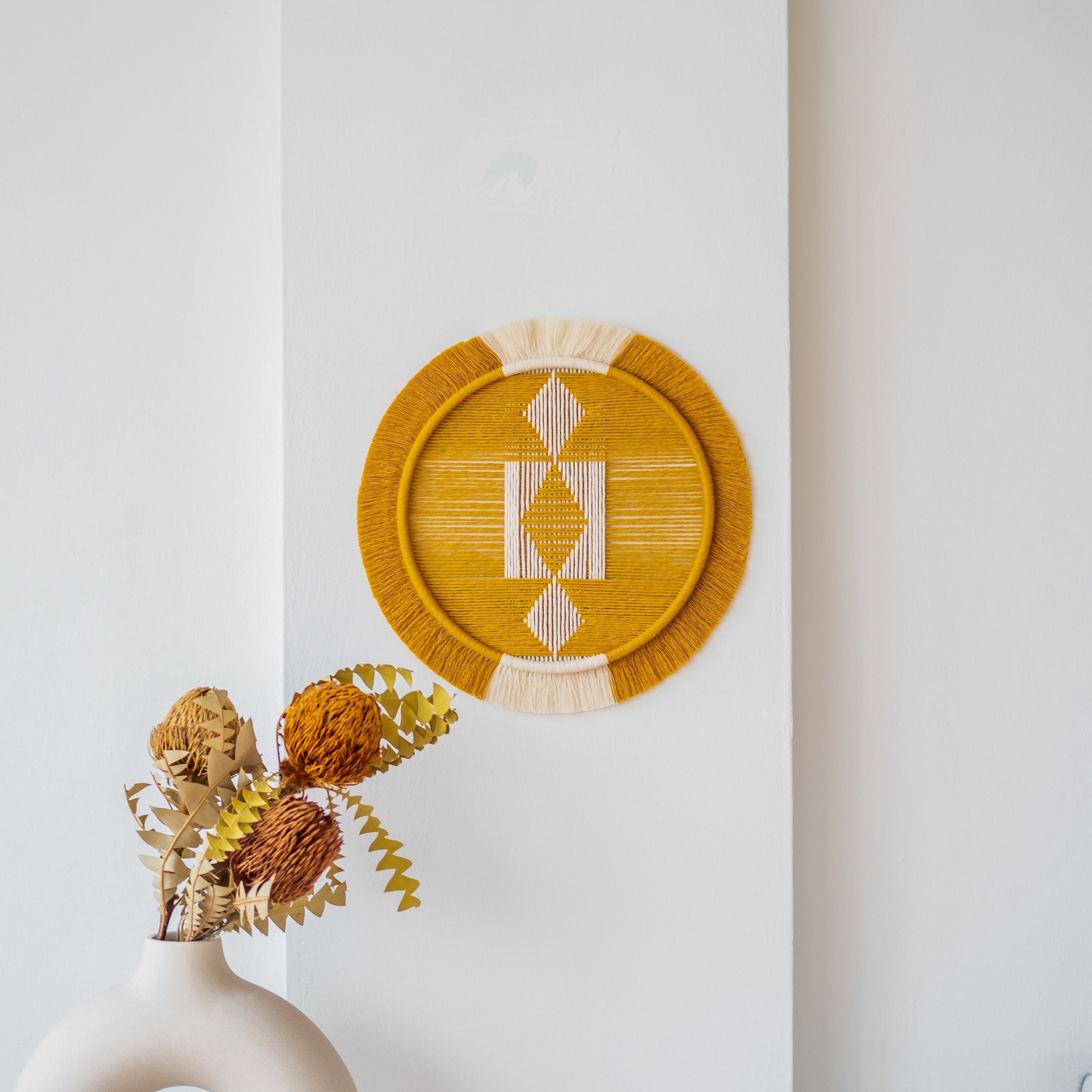 Colorful Macrame Wall Hanging Circle Wall Decor Yarn Wall - Etsy