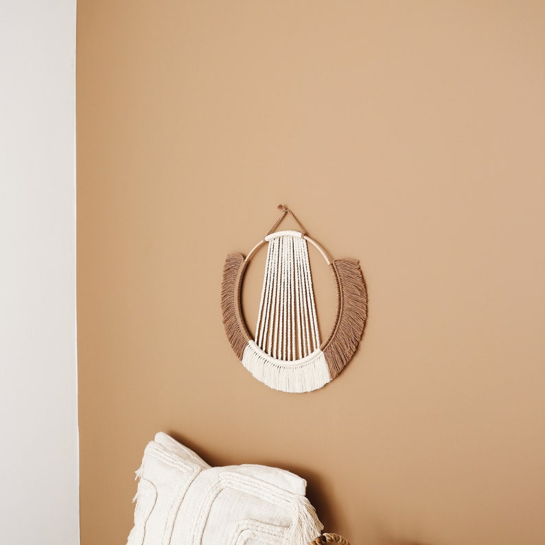 Brown Circle Macrame Earthy Wall Hanging Macrame Wall Art - Etsy