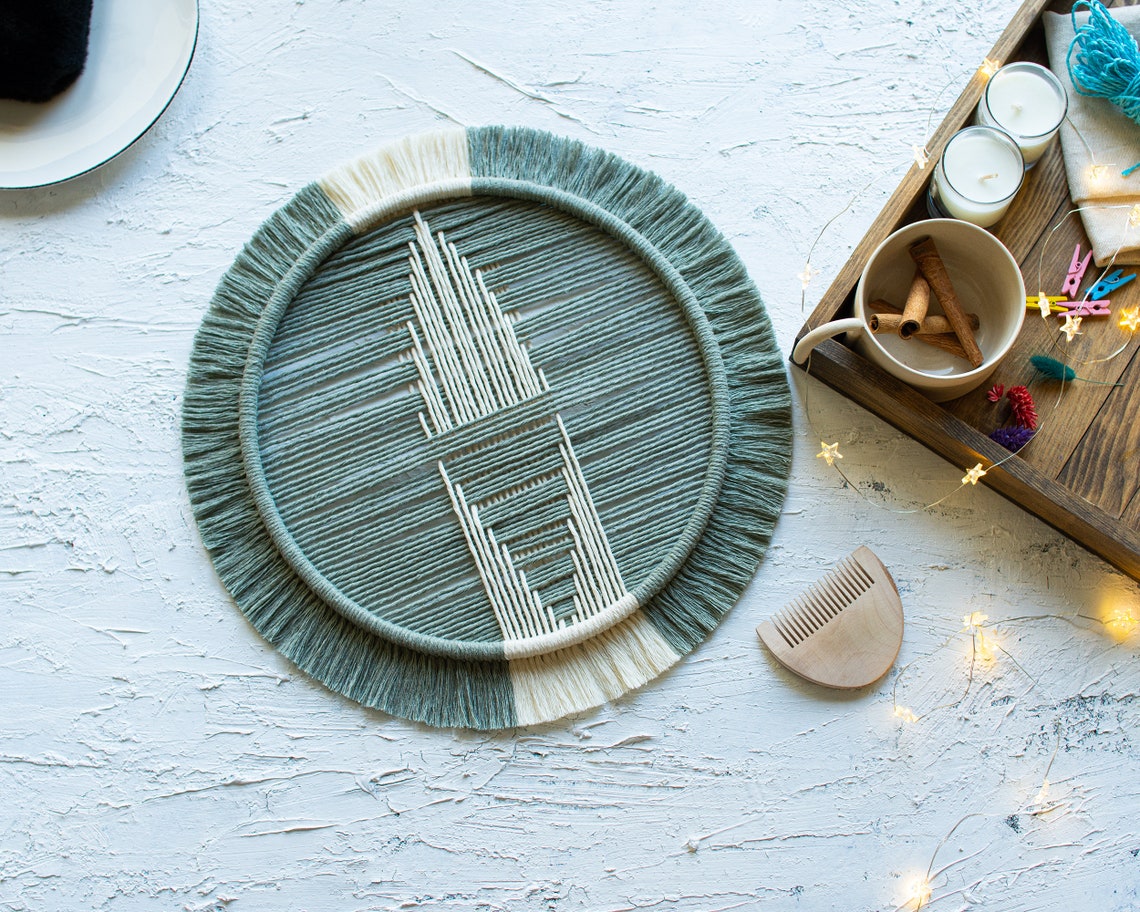 Circle Macrame Wall Decor Textile Wall Hanging Fiber Wall - Etsy