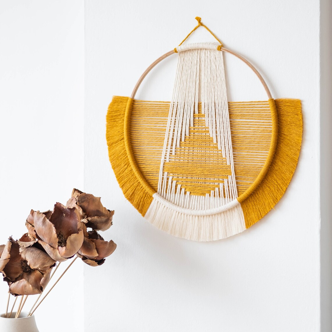 Circle Macrame Wall Decor Textile Wall Hanging Fiber Wall | Etsy