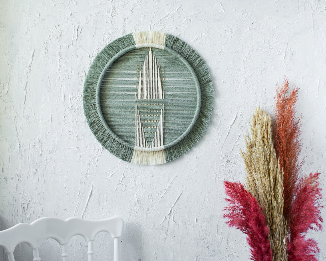 Circle Macrame Wall Decor Textile Wall Hanging Fiber Wall - Etsy