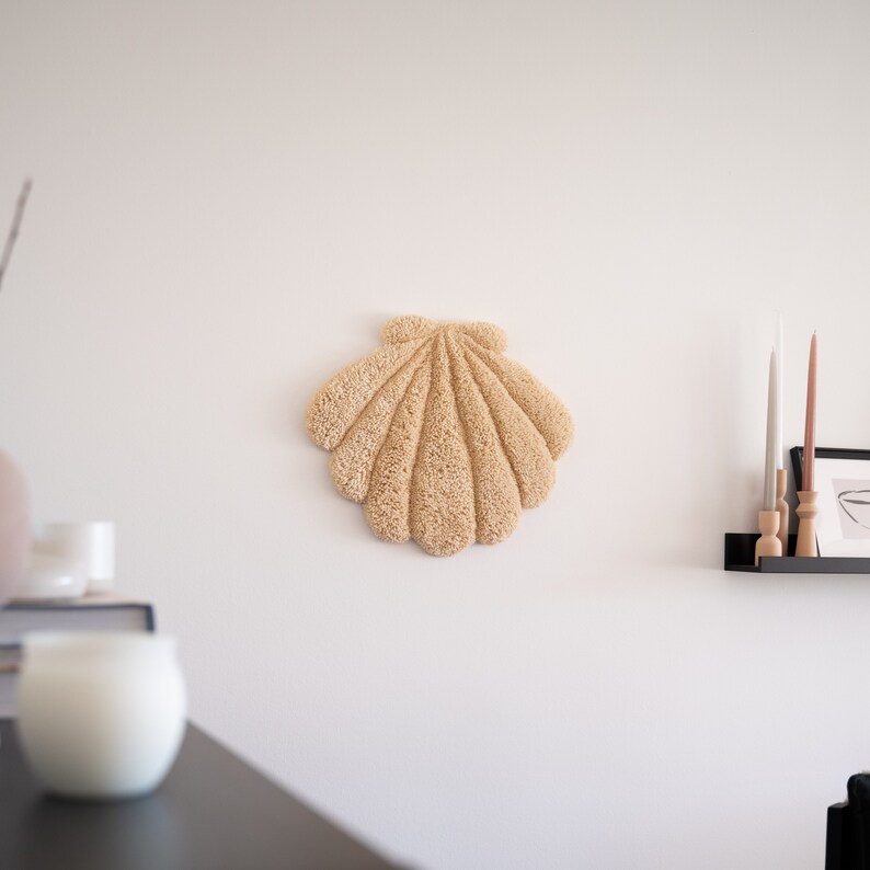 Seashell Wall Rug, Tufted Coastal Wall Art, Unique Seashell Tapestry ...