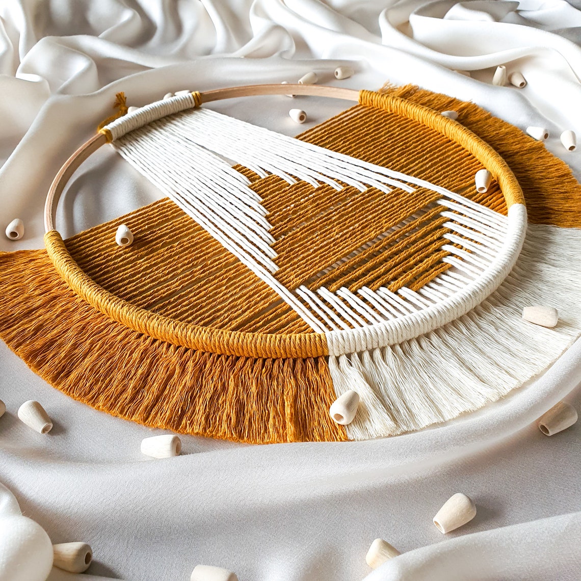 Circle Macrame Wall Decor Textile Wall Hanging Fiber Wall | Etsy