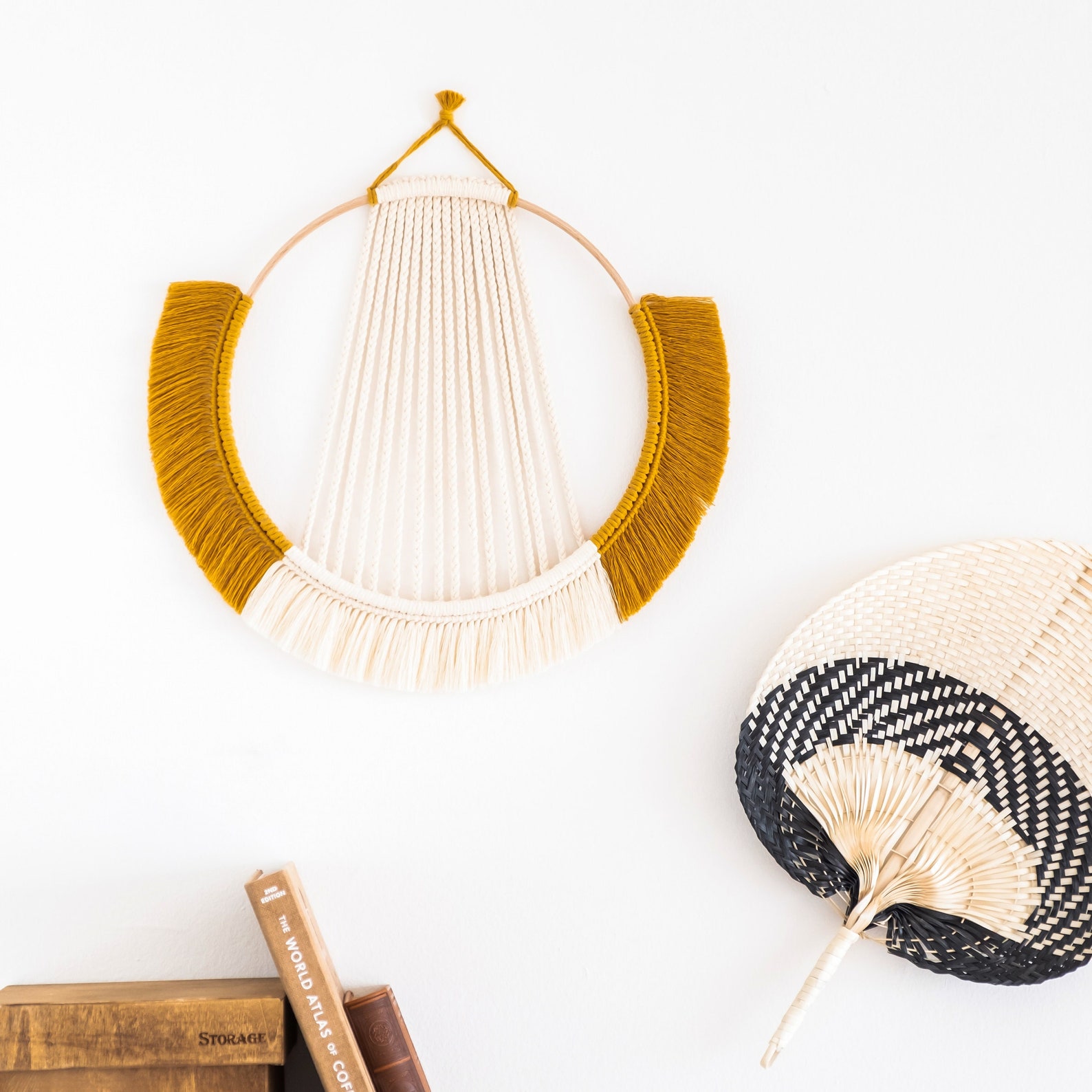 Mustard Circle Macrame Circle Wall Hanging Macrame Wall Art | Etsy