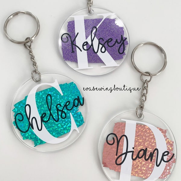 Acrylic Monogram Keychain - Etsy