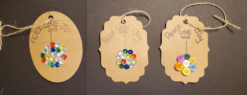 Gift Tags, Tags, Button Gift Tags, Buttons, Christmas, Christmas Button ...
