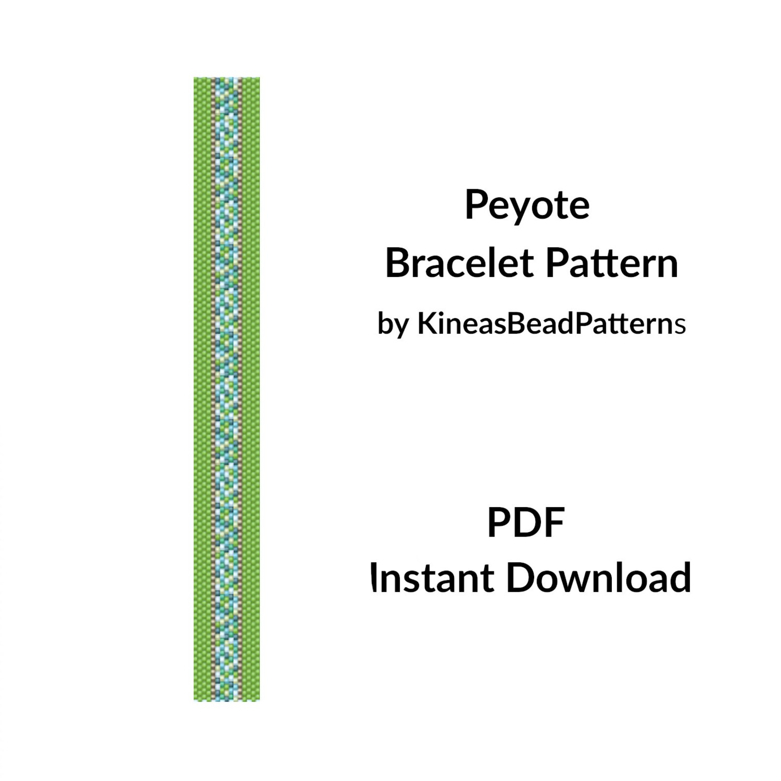 Peyote Pattern Green Mosaic Pattern for Even Count Peyote - Etsy