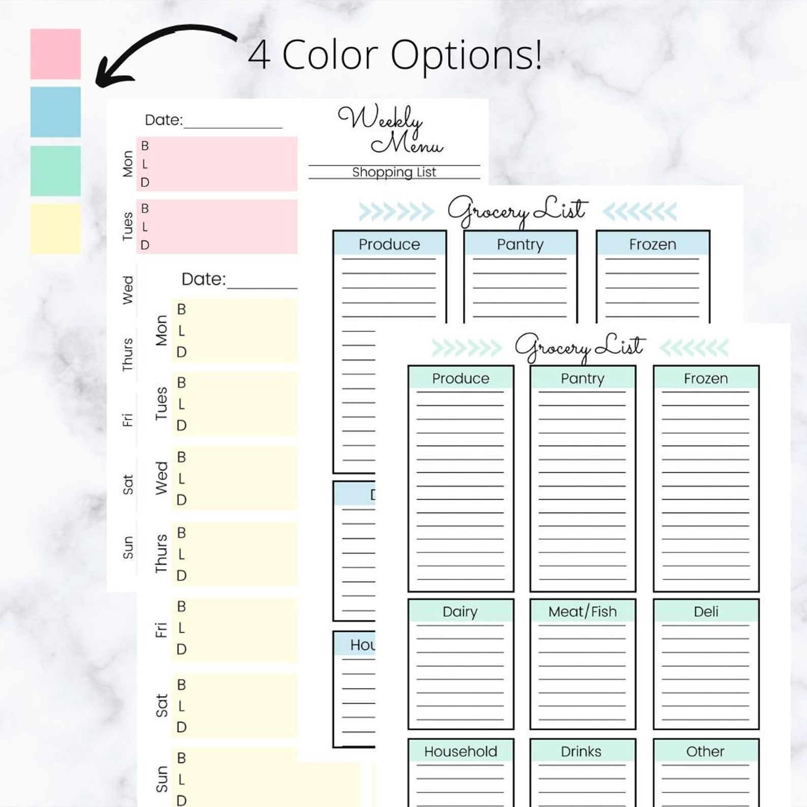 Meal Plan Bundle, Grocery List Bundle, Meal Plan and Grocery List ...