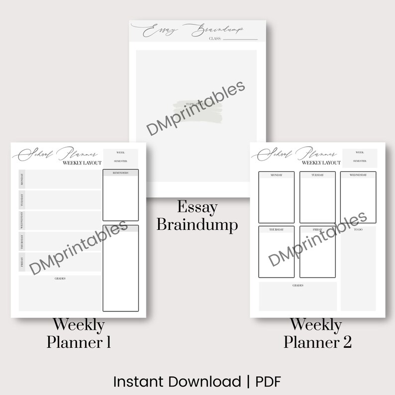 Student Planner Printables, Student Organization, Weekly Planner, Class ...