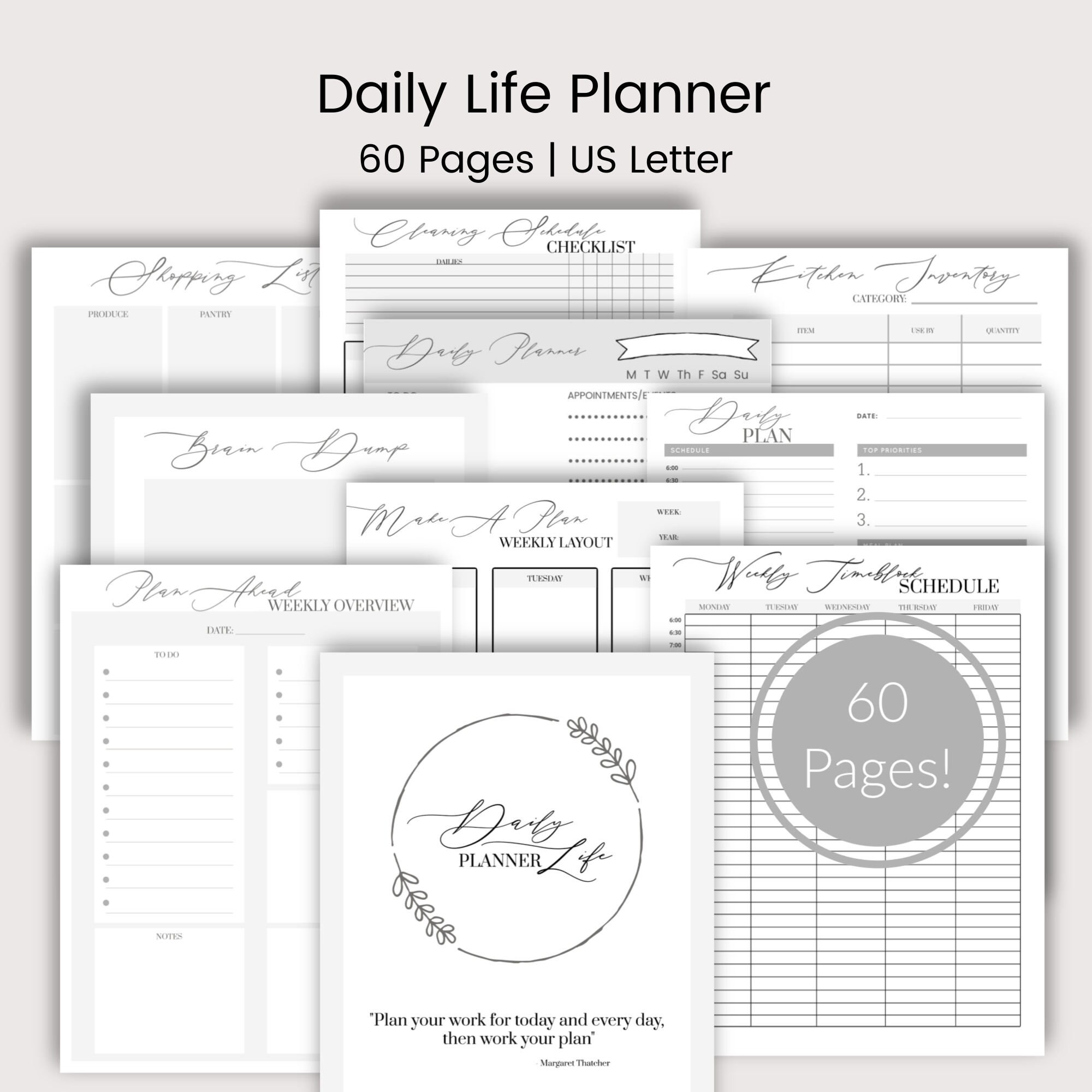 Daily Life Planner, Ultimate Planner, Mega Planner Bundle, US Letter ...