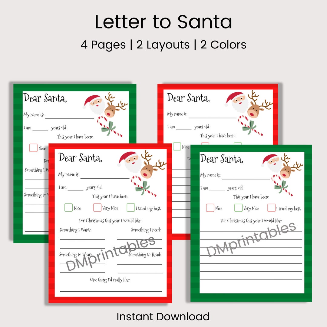 Letter to Santa, Christmas List, Christmas Wishlist, Dear Santa ...