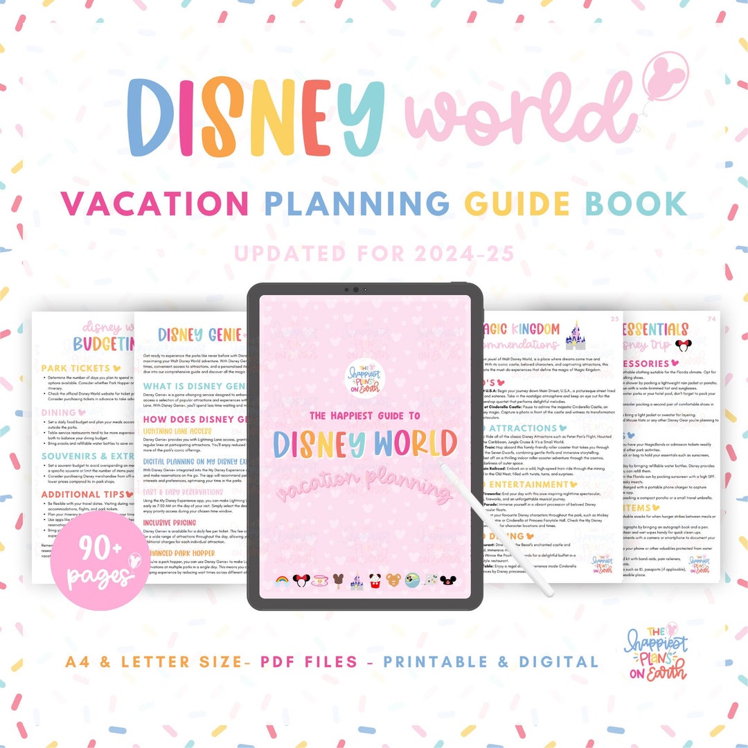 Disneyworld Vacation Planning Guide Book 90 Printable & Digital Pages ...