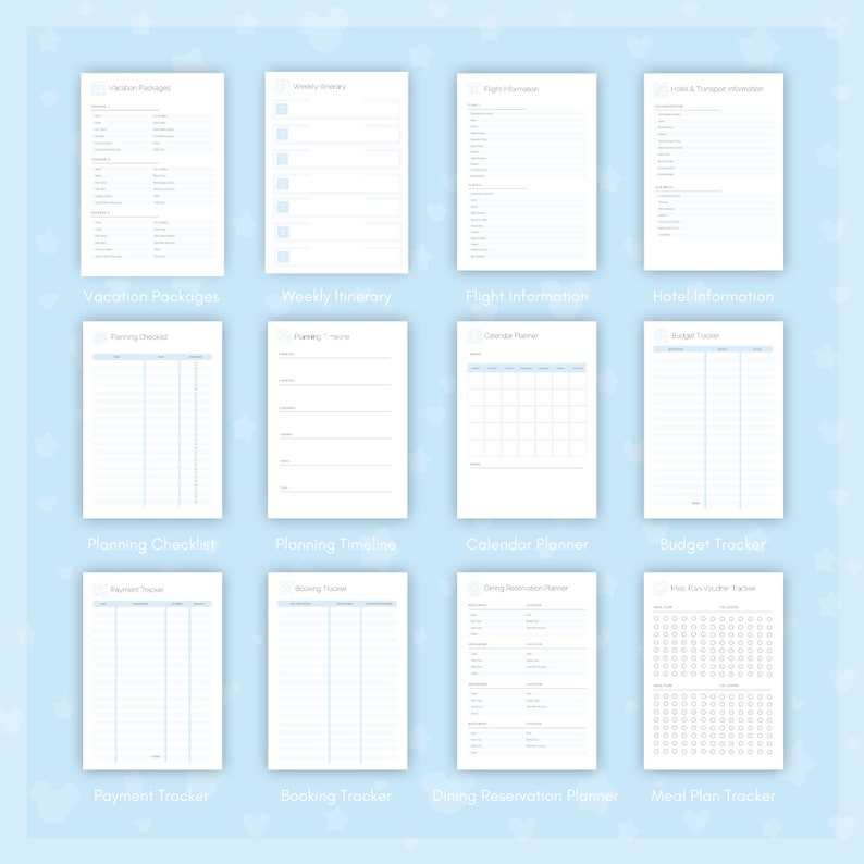 Disneyland Paris Vacation Planner With 40 Printable Templates - Etsy