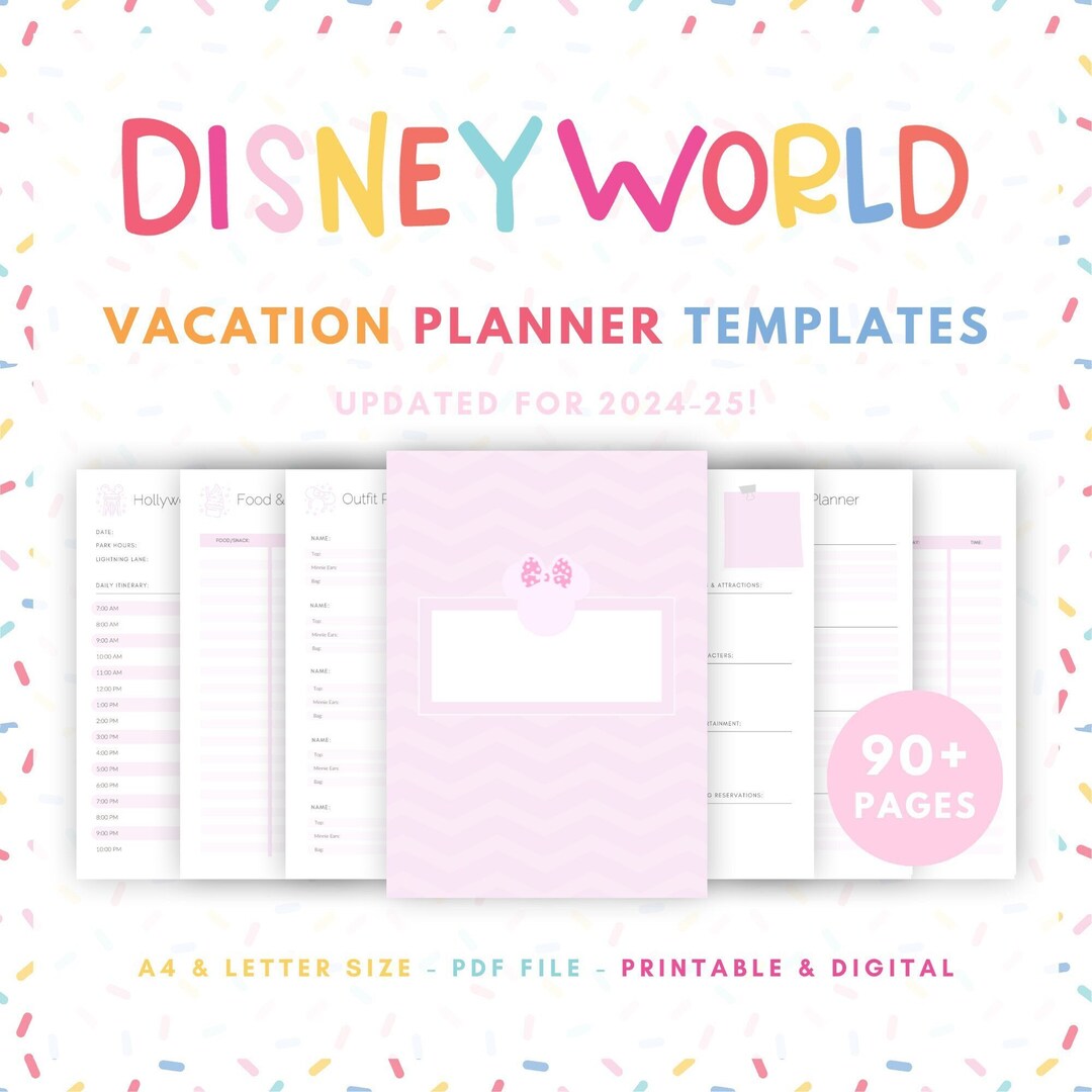 Disneyworld Vacation Planner With 90+ Printable Templates for Planning ...