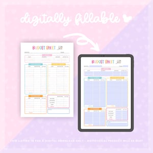 Budget Planner Printable Templates Digital Finance Planner Disneyparks ...