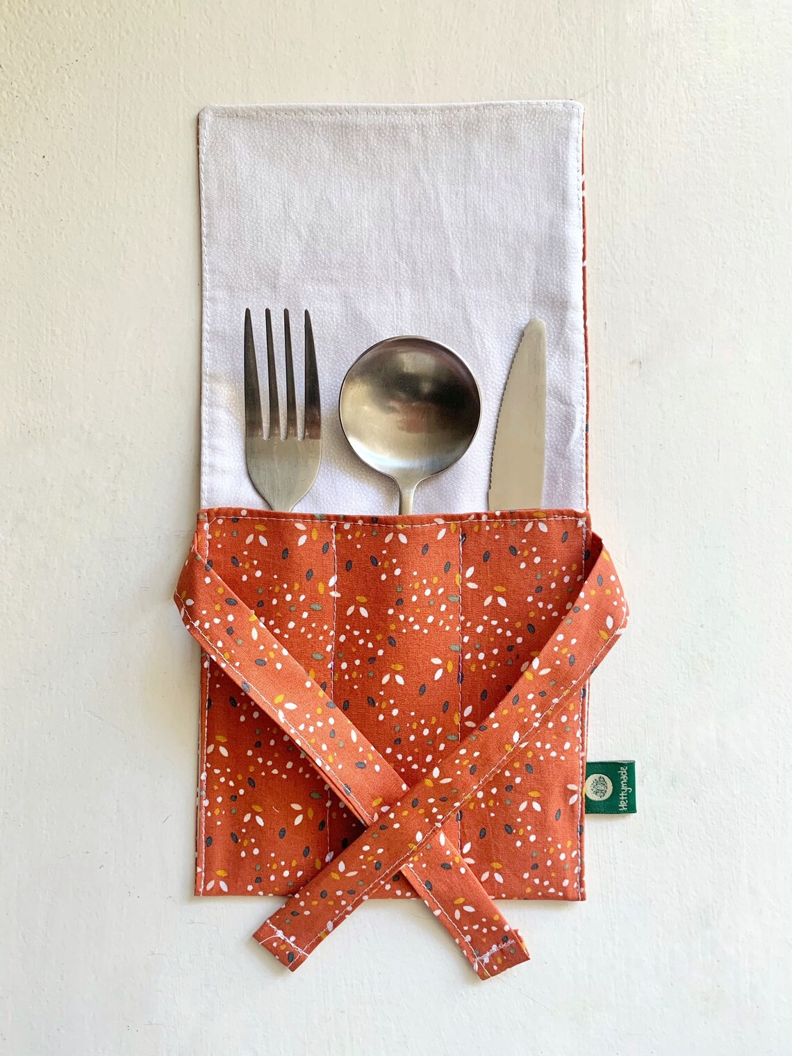 Organic Travel Cutlery Wrap, Eco Cutlery Pouch, Utensil Holder, Eco ...