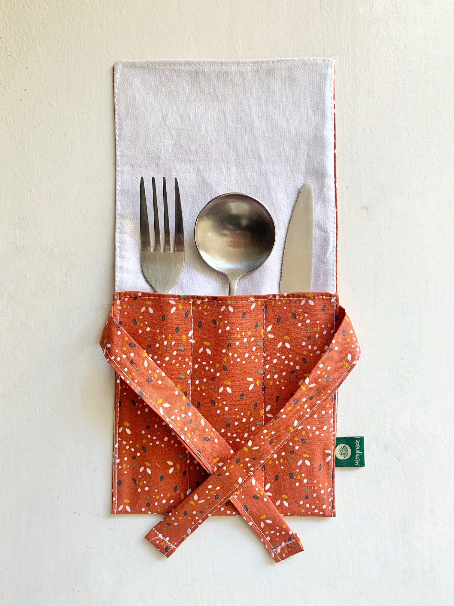 Organic Travel Cutlery Wrap, Eco Cutlery Pouch, Utensil Holder, Eco ...