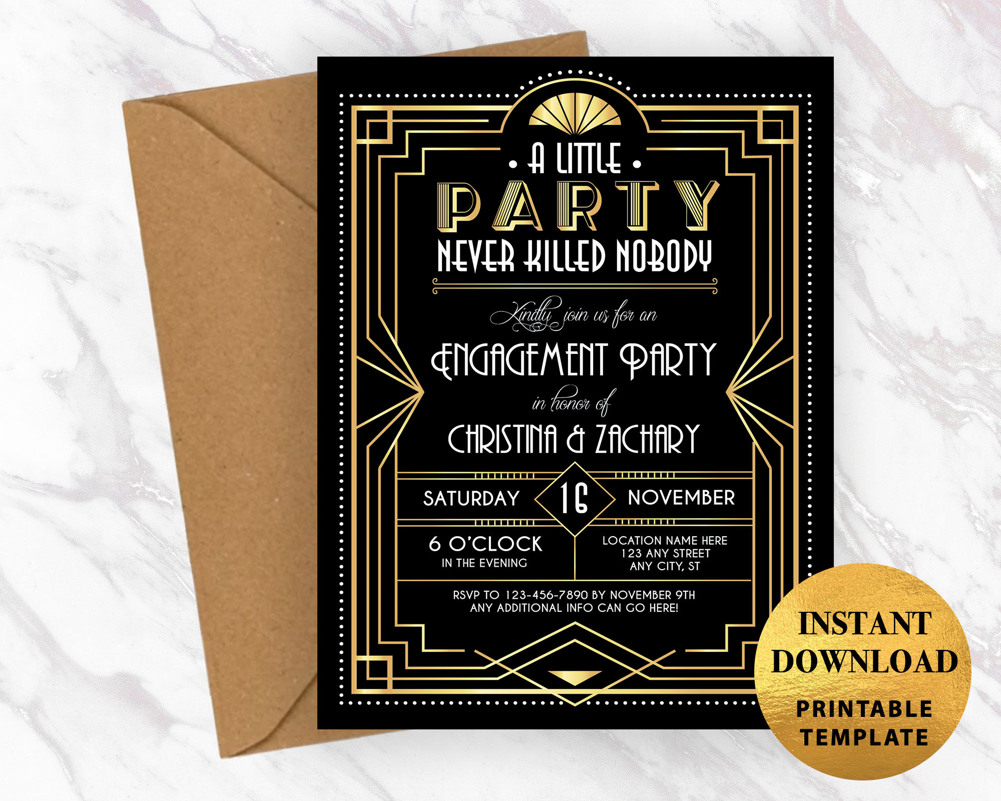 Speakeasy Party Invitations