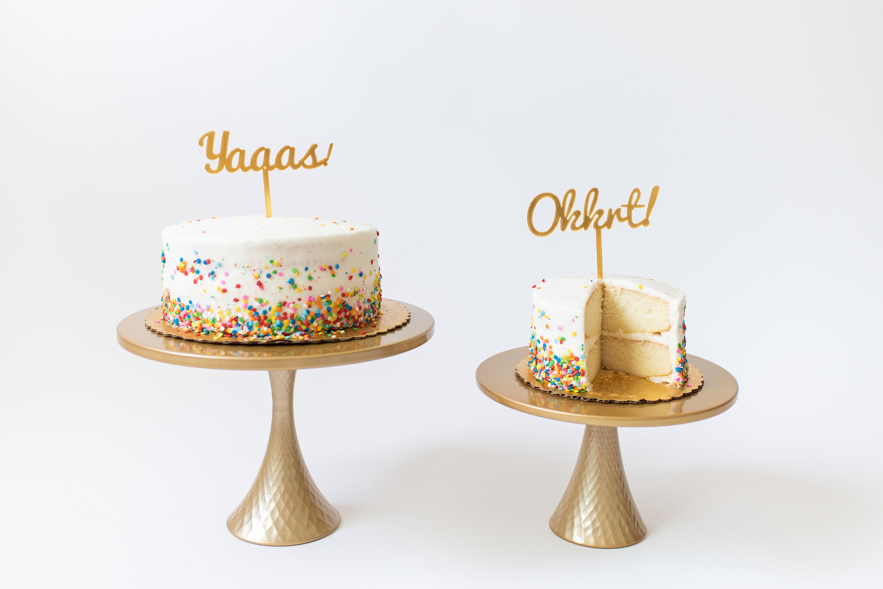 Yaaas Cake Topper Cursive Gold Acrylic Yaascake Topper for - Etsy
