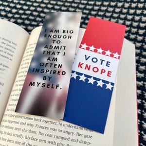 Leslie Knope Inspired Bookmark Vote Knope Parks and Recreation Reading ...