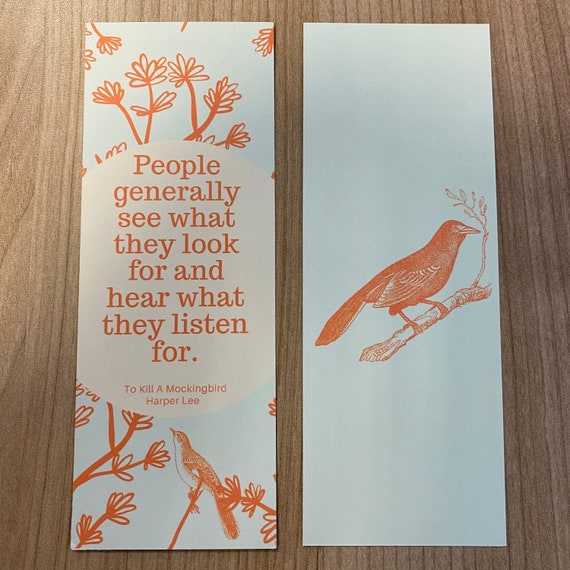 To Kill a Mockingbird Inspired Bookmark Harper Lee Reading | Etsy