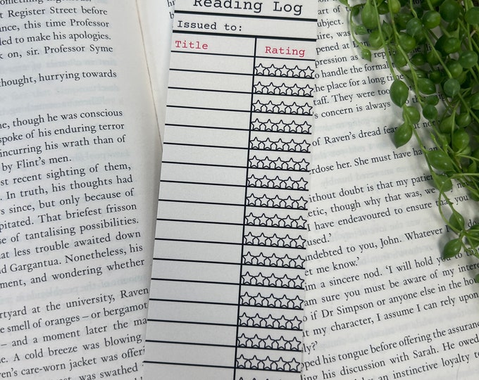 Reading Log Bookmark | Double Sided | Reading Gift | Book Gift ...