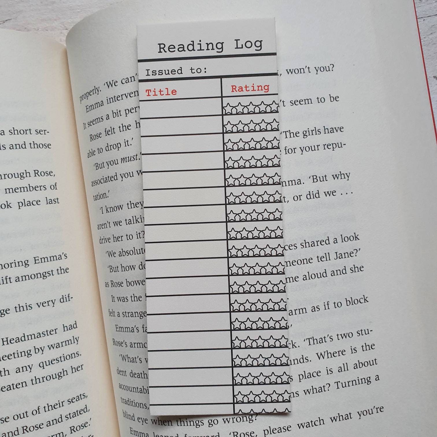 Reading Log Bookmark Double Sided Reading Gift Book Gift - Etsy