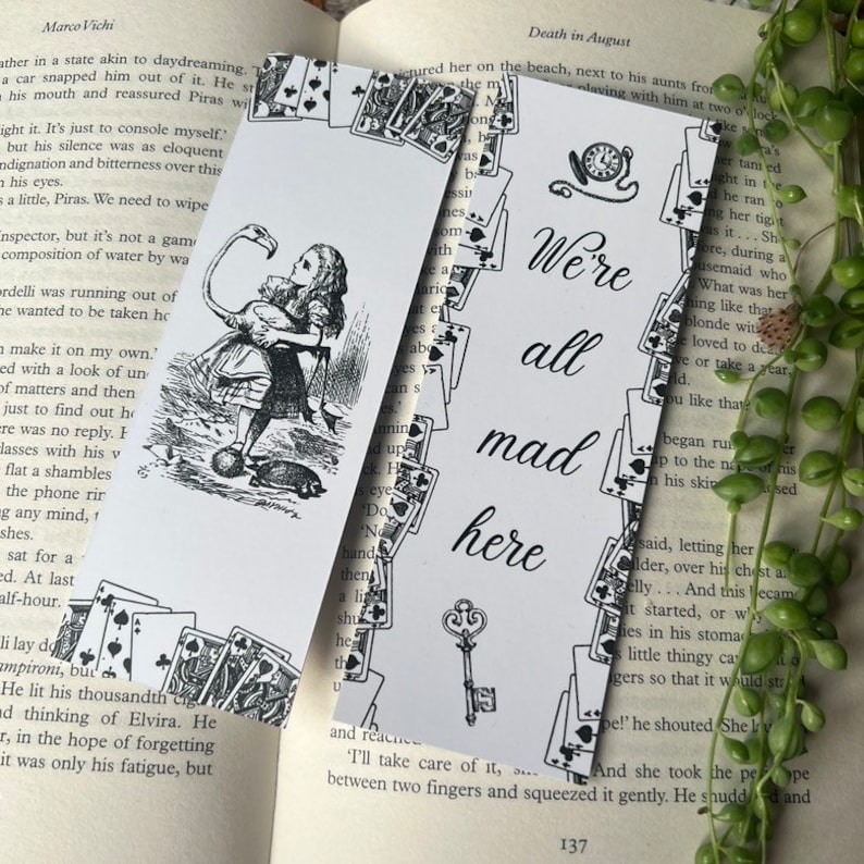 Alice in Wonderland Bookmark Lewis Carroll Reading Gift - Etsy