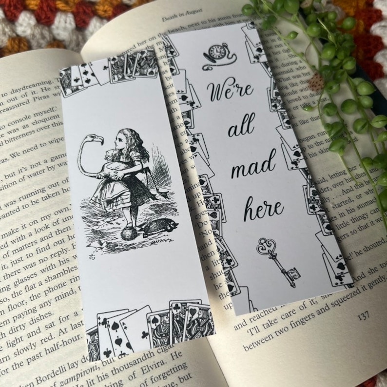 Alice in Wonderland Bookmark Lewis Carroll Reading Gift - Etsy