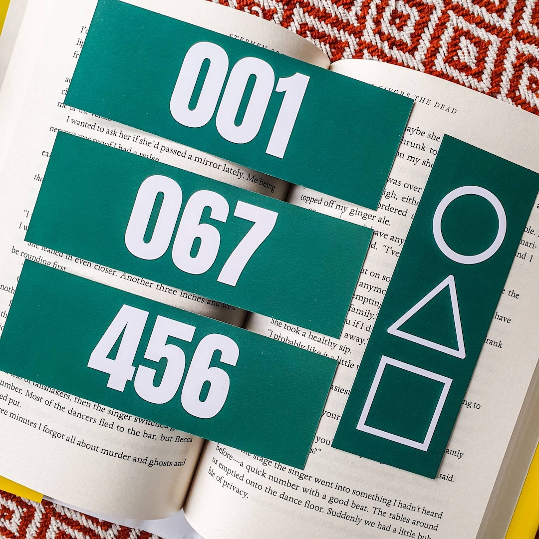 Squid Game Inspired Bookmark Set of 3 067 001 456 Netflix Reading Gift ...