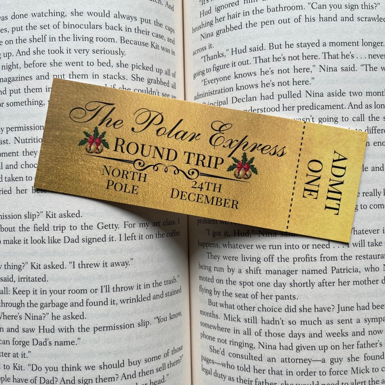The Polar Express Inspired Bookmark Christmas Reading Gift - Etsy