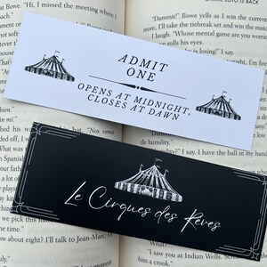 The Night Circus Ticket Inspired Bookmark | Quote | Reading Gift | Book ...
