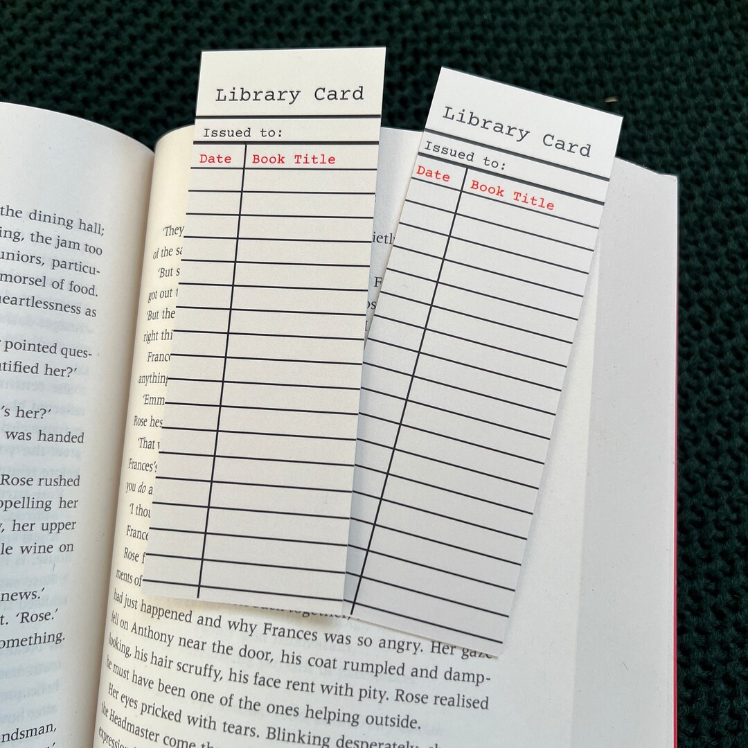 Library Card Bookmark | Double Sided | Library Card | Reading Gift ...
