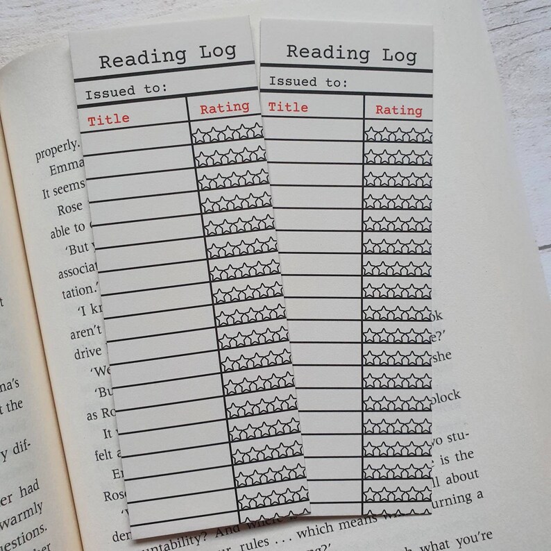 Reading Log Bookmark | Double Sided | Reading Gift | Book Gift ...