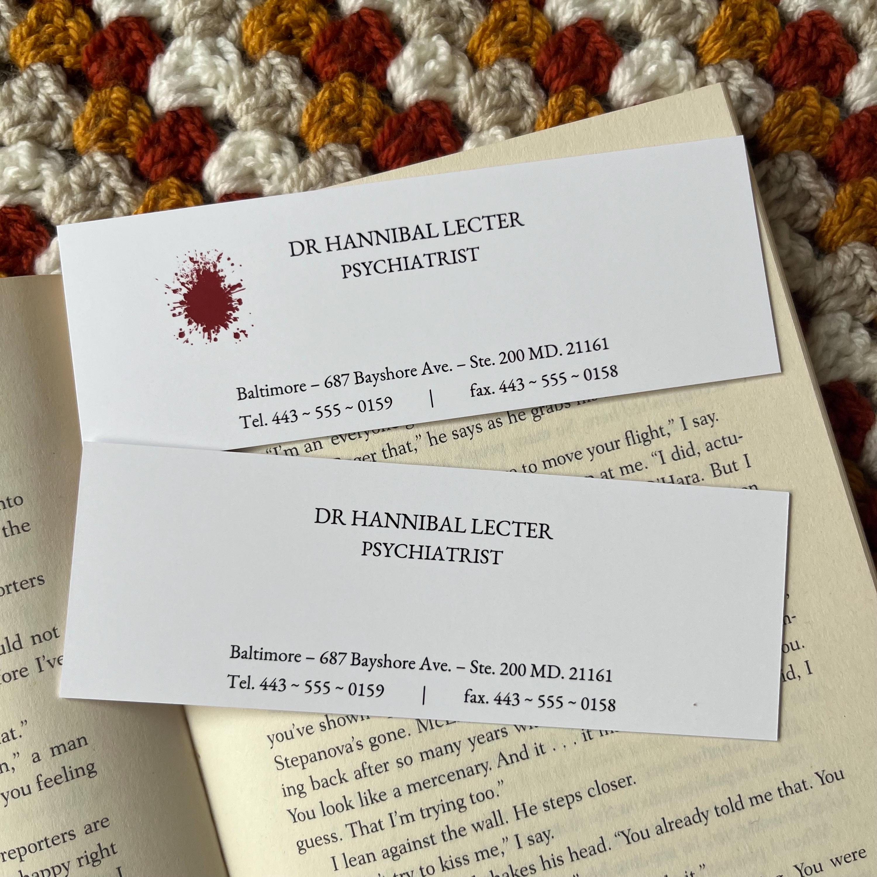Hannibal Lecter Bookmark | Horror | Reading Gift | Book Gift | Horror ...