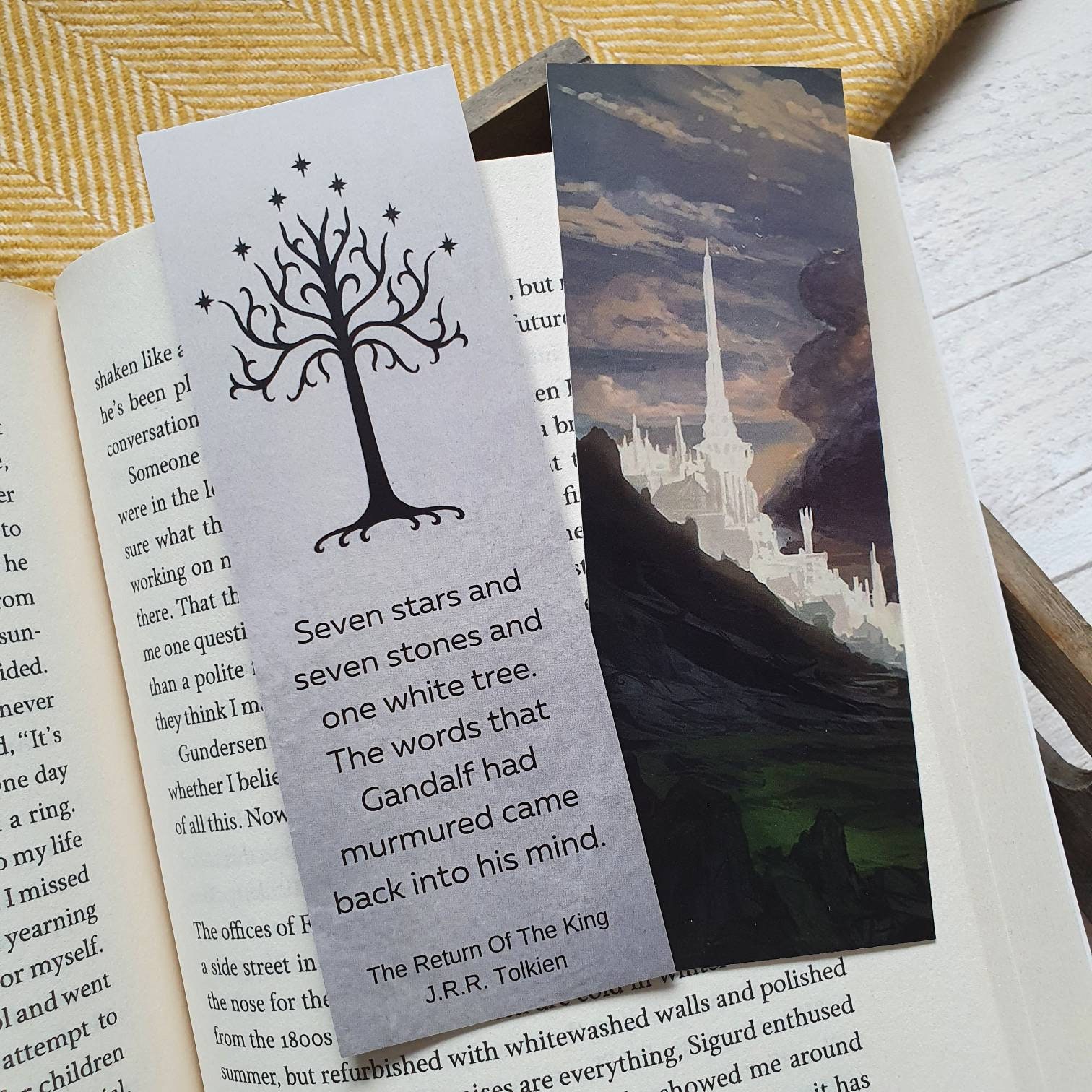 The Lord of the Rings Gondor Bookmark JRR Tolkien Reading | Etsy