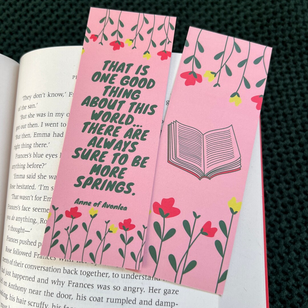 Spring Quote Bookmark | Anne of Green Gables Inspired Bookmark | L.M ...