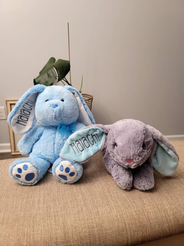 Personalized Stuffed Bunny, Plush Bunny, Embroidered Bunny, Baby Shower ...