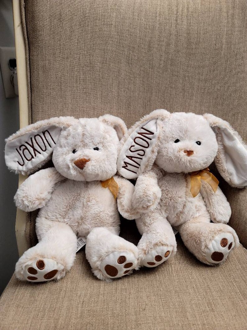Personalized Stuffed Bunny, Plush Bunny, Embroidered Bunny, Baby Shower ...